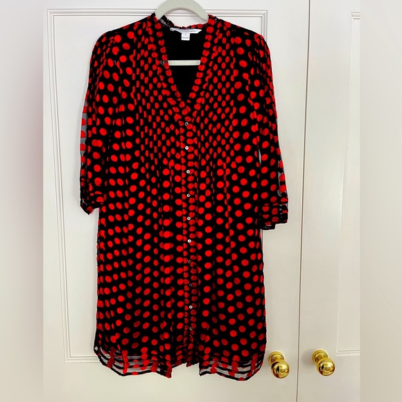 Diane Von Furstenberg | Dresses | Dvf Silk Button Down Shirt Dress ...